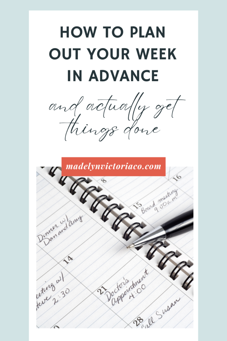How to Plan Out Your Week in Advance